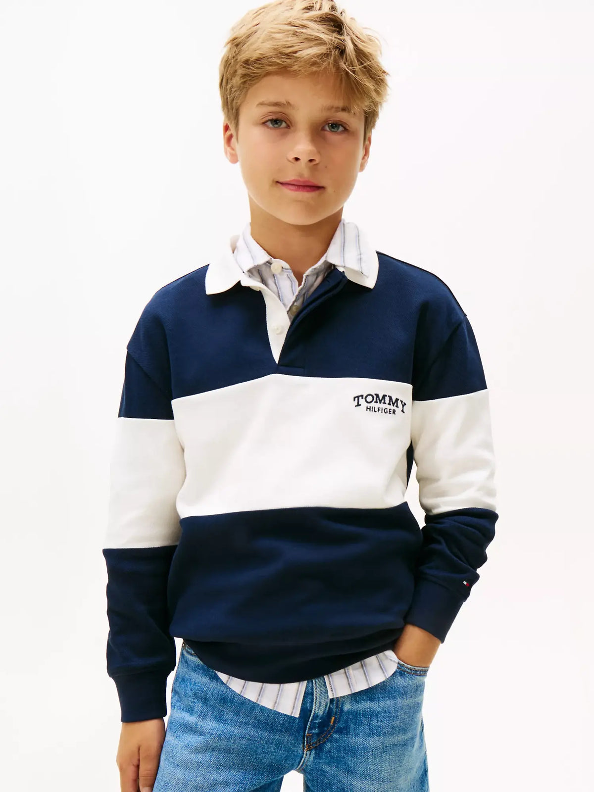 Tommy Hilfiger Colourblock Polo Shirt - Navy — Bumbles for Kids